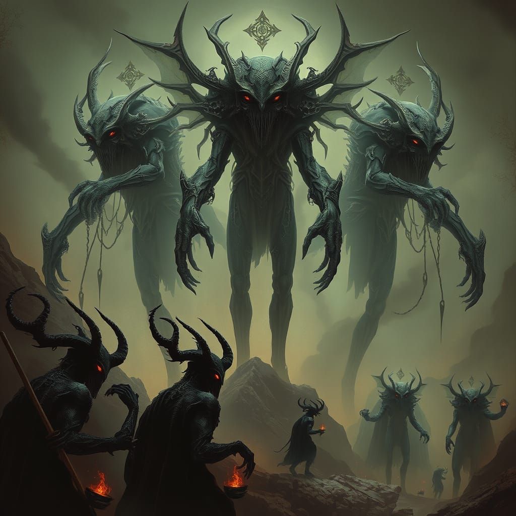 Cyberpunk Oracle in Dark Art Nouveau Style - AI Art