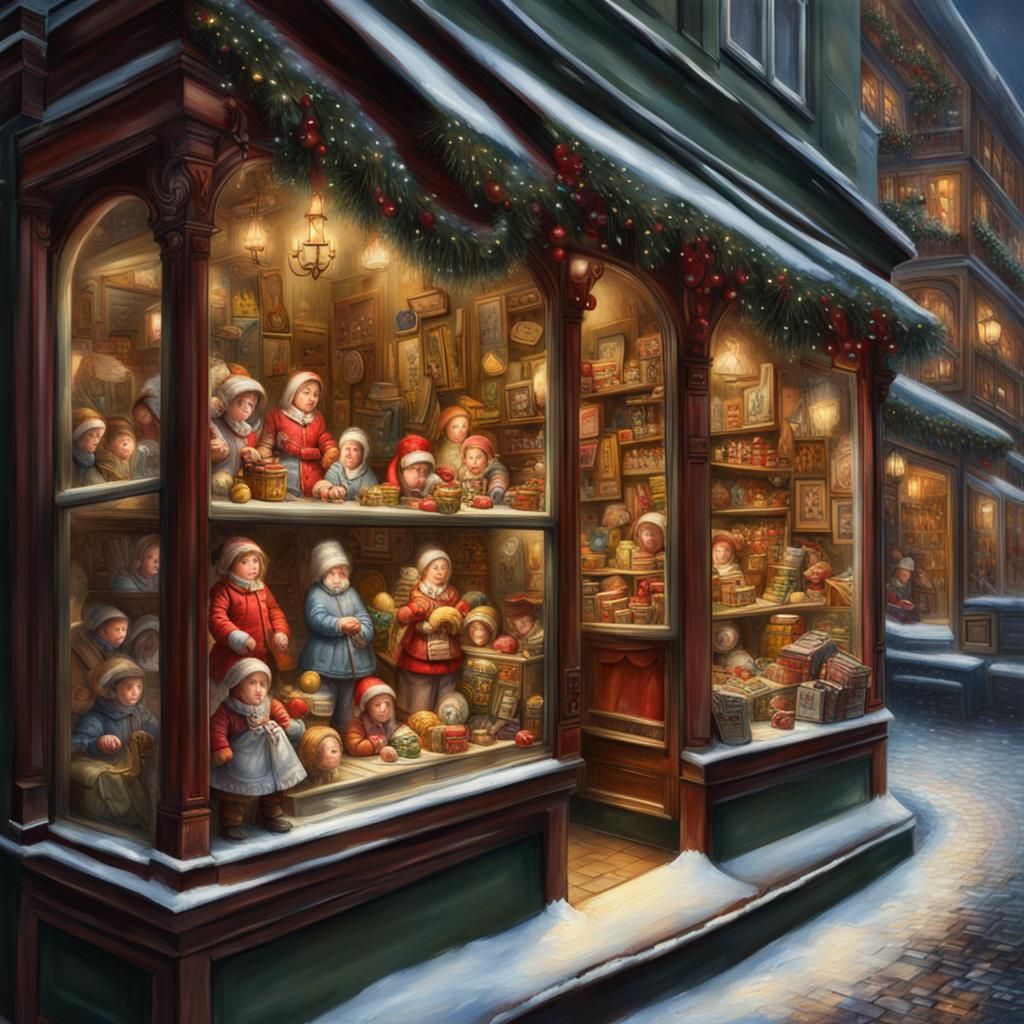 toys in a store window - AI Generated Artwork - NightCafe Creator