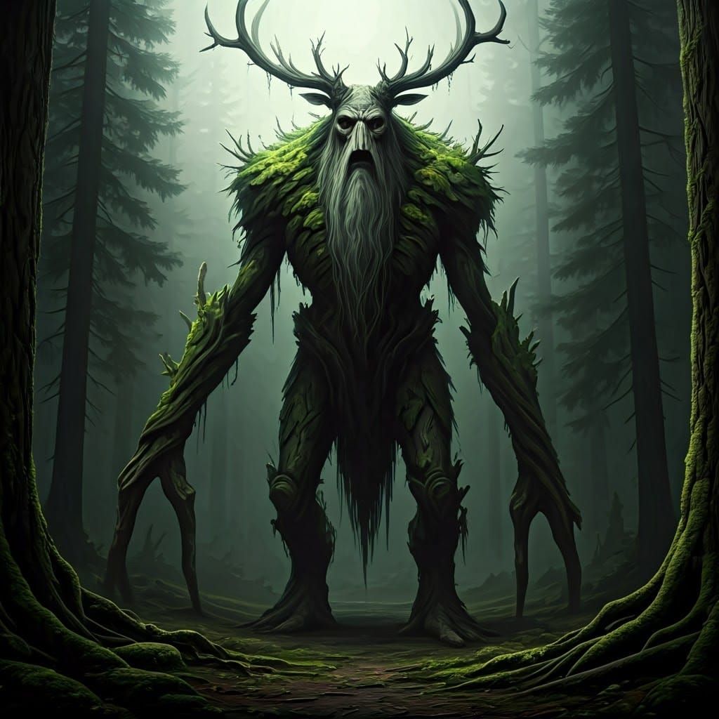 Leshy, a diety of the forest in pagan Slavic mythology. A woodland spirit