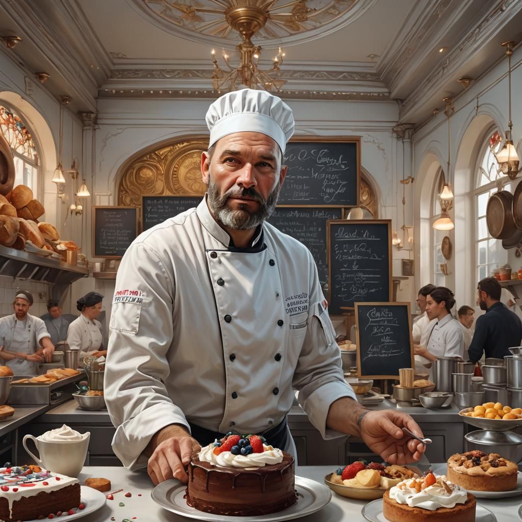 The French Pastry Chef - Surreal Chef in Elegant Restaurant ...