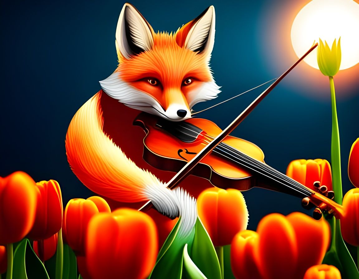 Fox playing a Violin 🎻 - AI Generated Artwork - NightCafe Creator