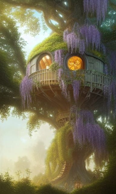 The Neighborhood Where Hobbits Live in Trees - AI Generated Artwork ...
