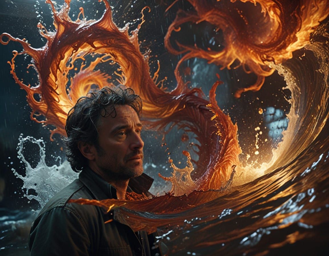 Surreal Cinematic Spiral of Water in Epic Film Sty... - AI Art