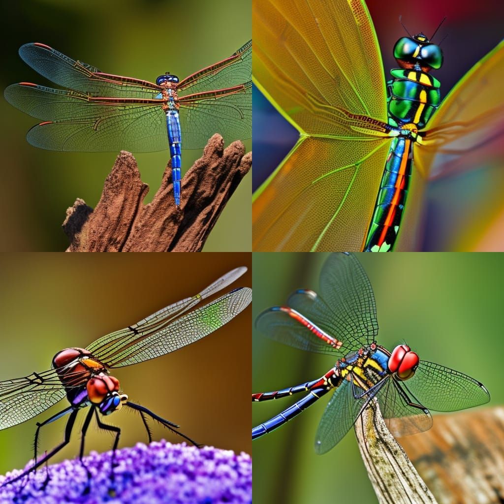 dragon fly - up close, vivid detail, large scale, full color - AI ...