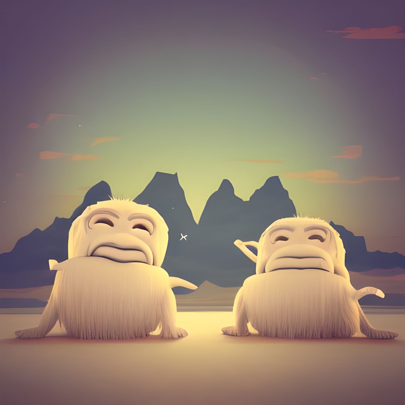 Yeti Gerald and Gerald Jr - AI Generated Artwork - NightCafe Creator