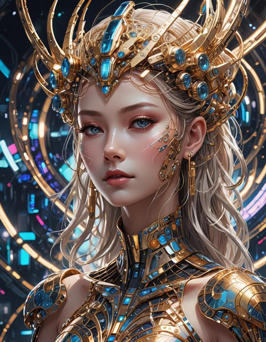 Anime. anime style. dazzlingly futuristic Venusian queen, her luminous ...