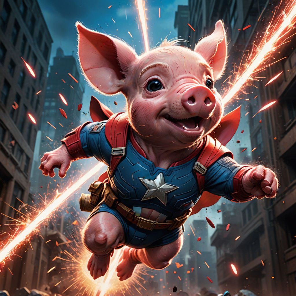 "Captain Hamerica!" - Piglet Soars as Captain America in Vi...