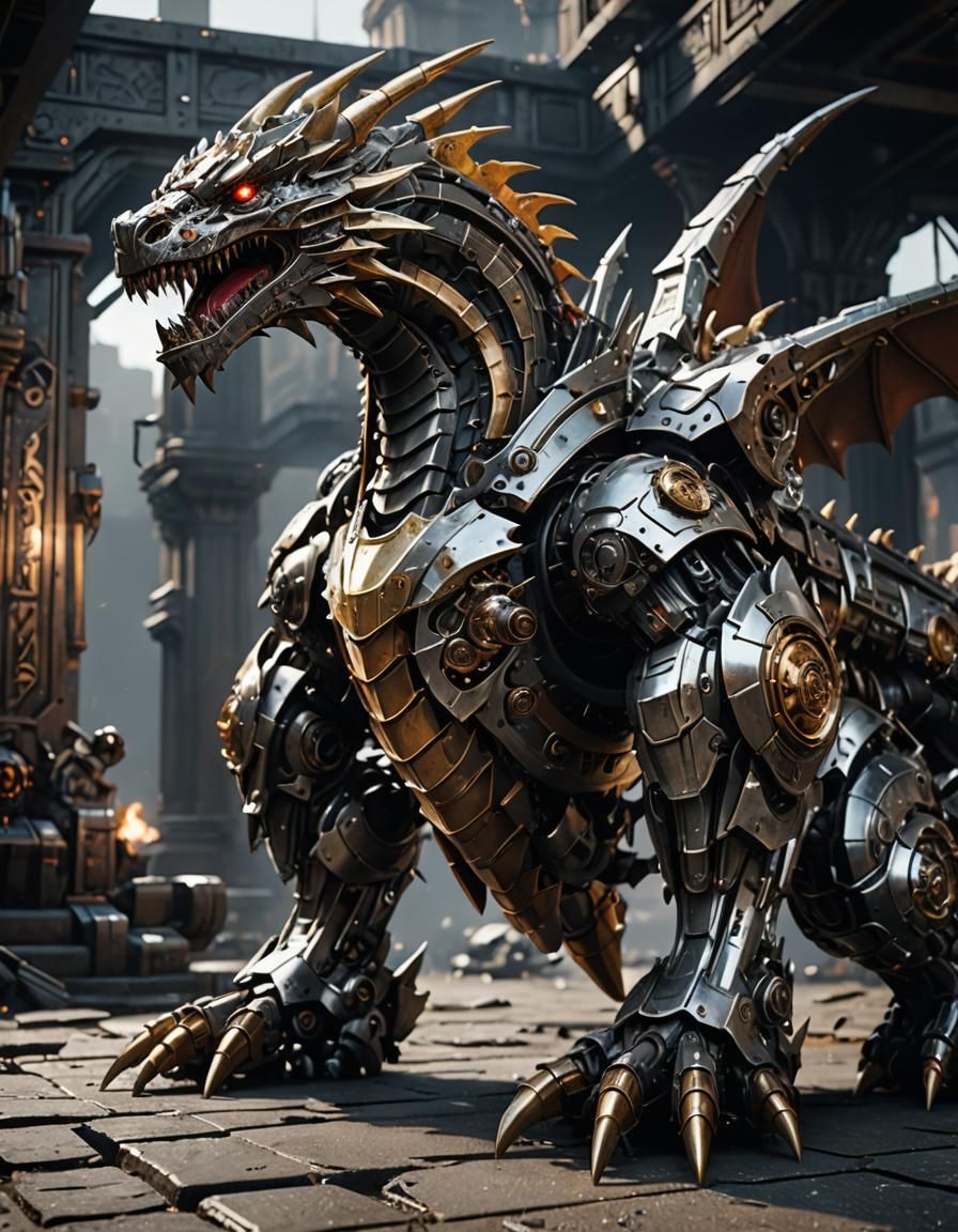 Mech Dragon, Beta Test - AI Generated Artwork - NightCafe Creator