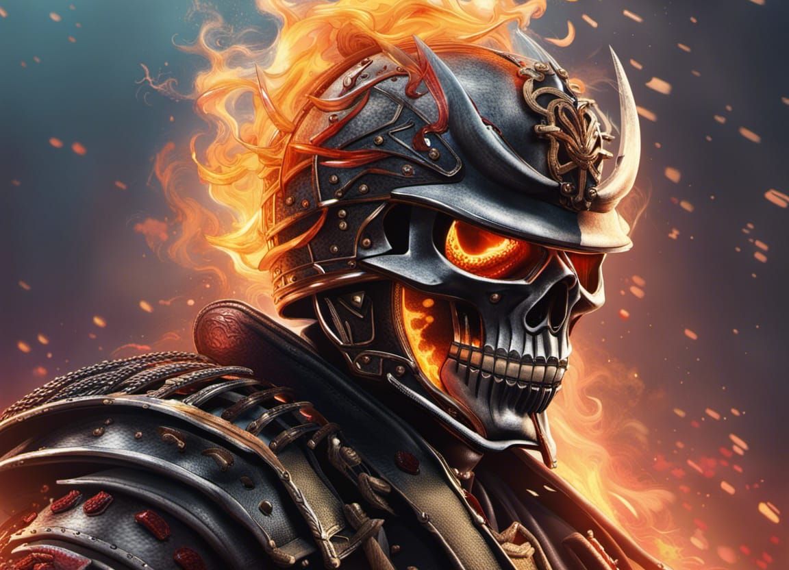 Ghost Rider In Samurai armor and Samurai helmet Using Katana ...