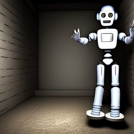 E.g. Creepy Robot in creepy basement : r/nightcafe