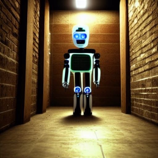 E.g. Creepy Robot in creepy basement : r/nightcafe