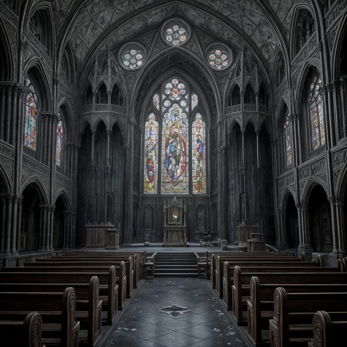 Forgotten Gothic Cathedral of a Leprosy Colony - AI Art