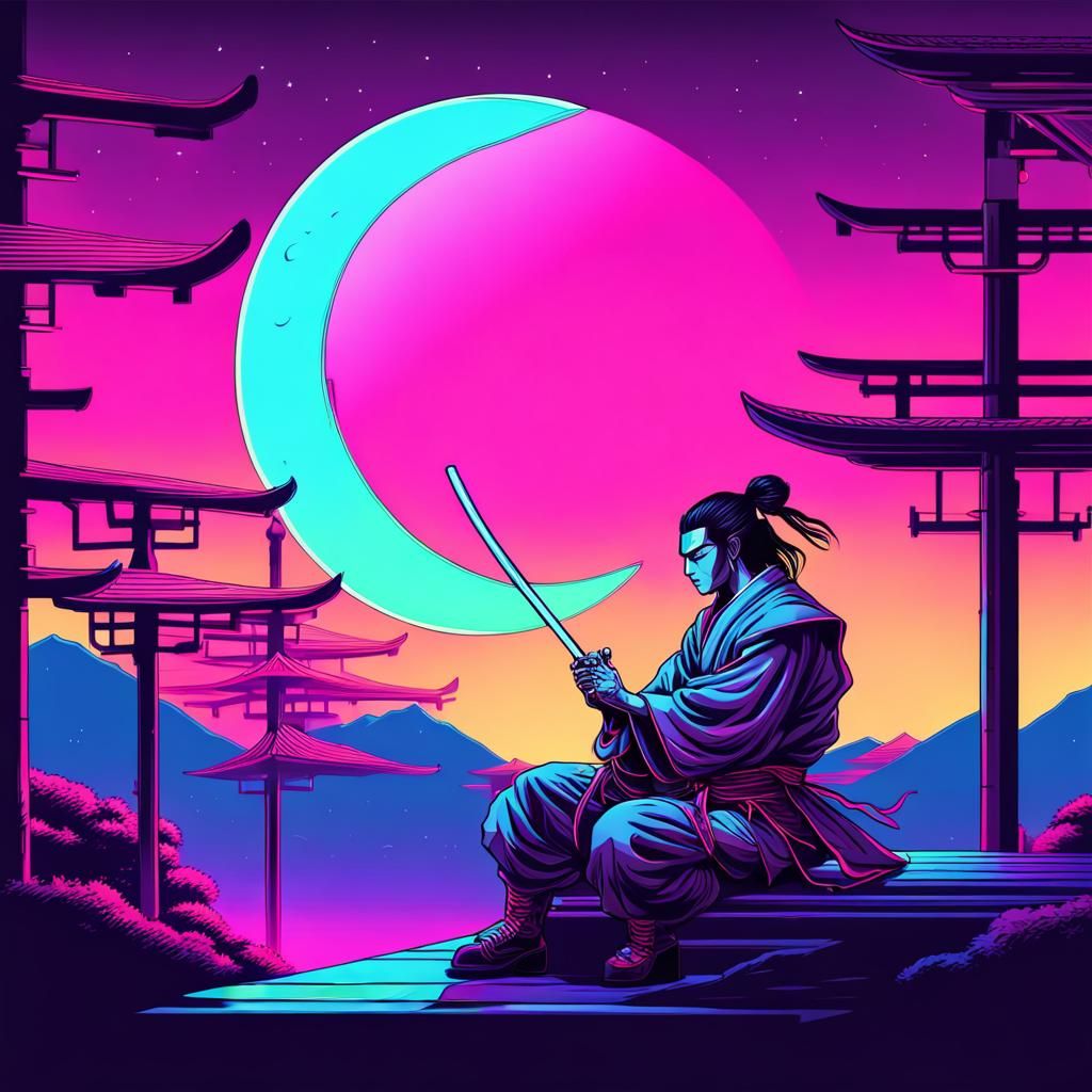 Neon samurai - AI Generated Artwork - NightCafe Creator