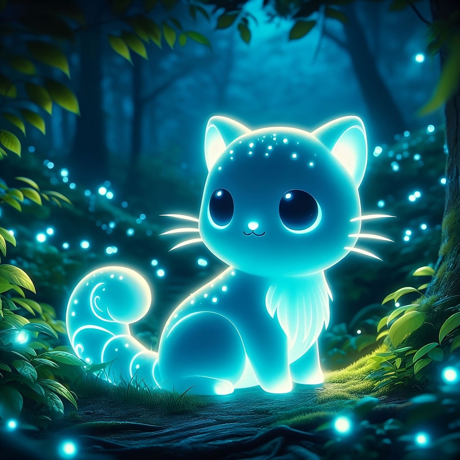 Glowing kitten - AI Generated Artwork - NightCafe Creator