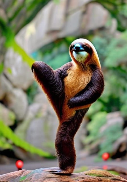 Kung fu sloth - AI Generated Artwork - NightCafe Creator