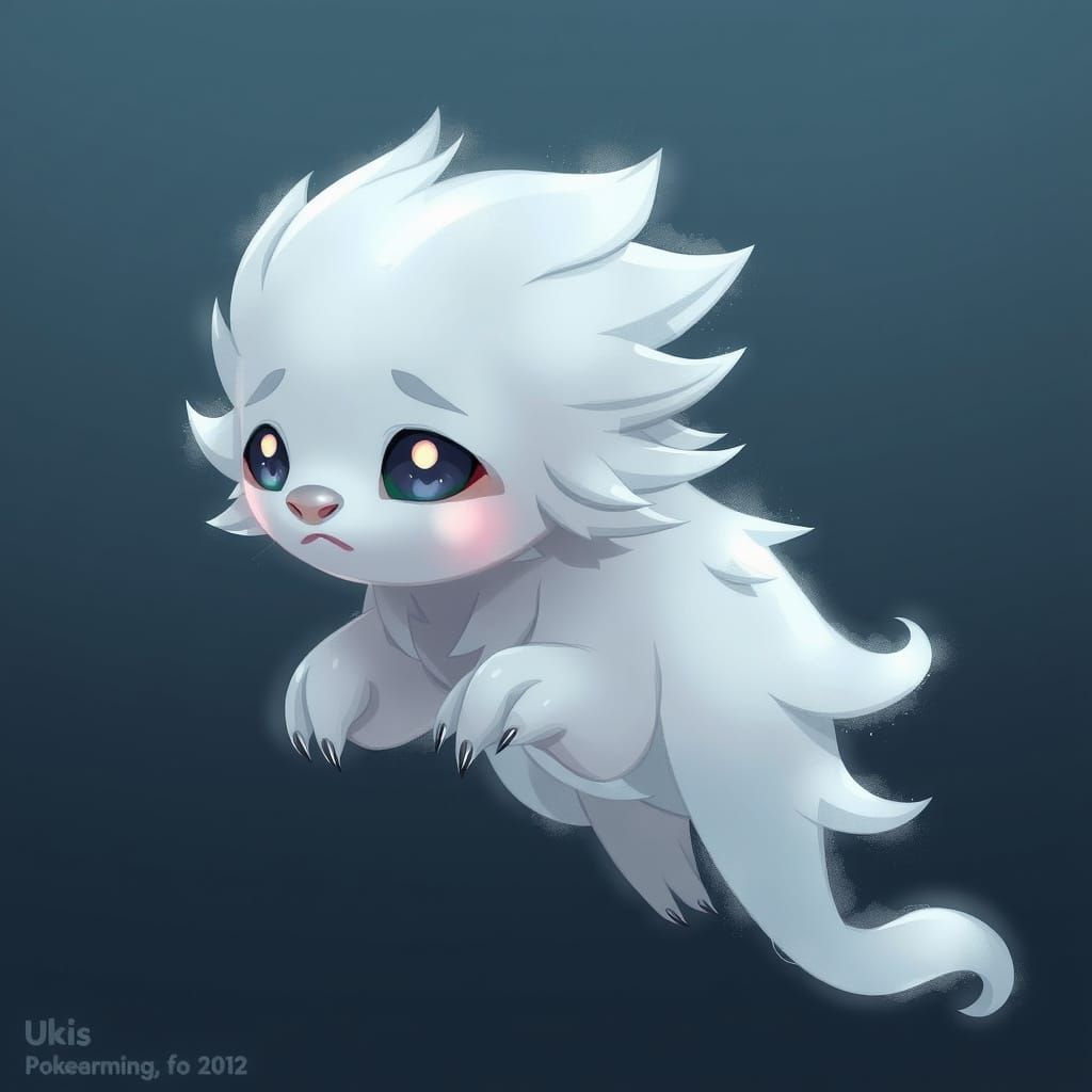 Fakemon: Ghosloth - Whimsical Ghostly Sloth Fakemon Radiates...