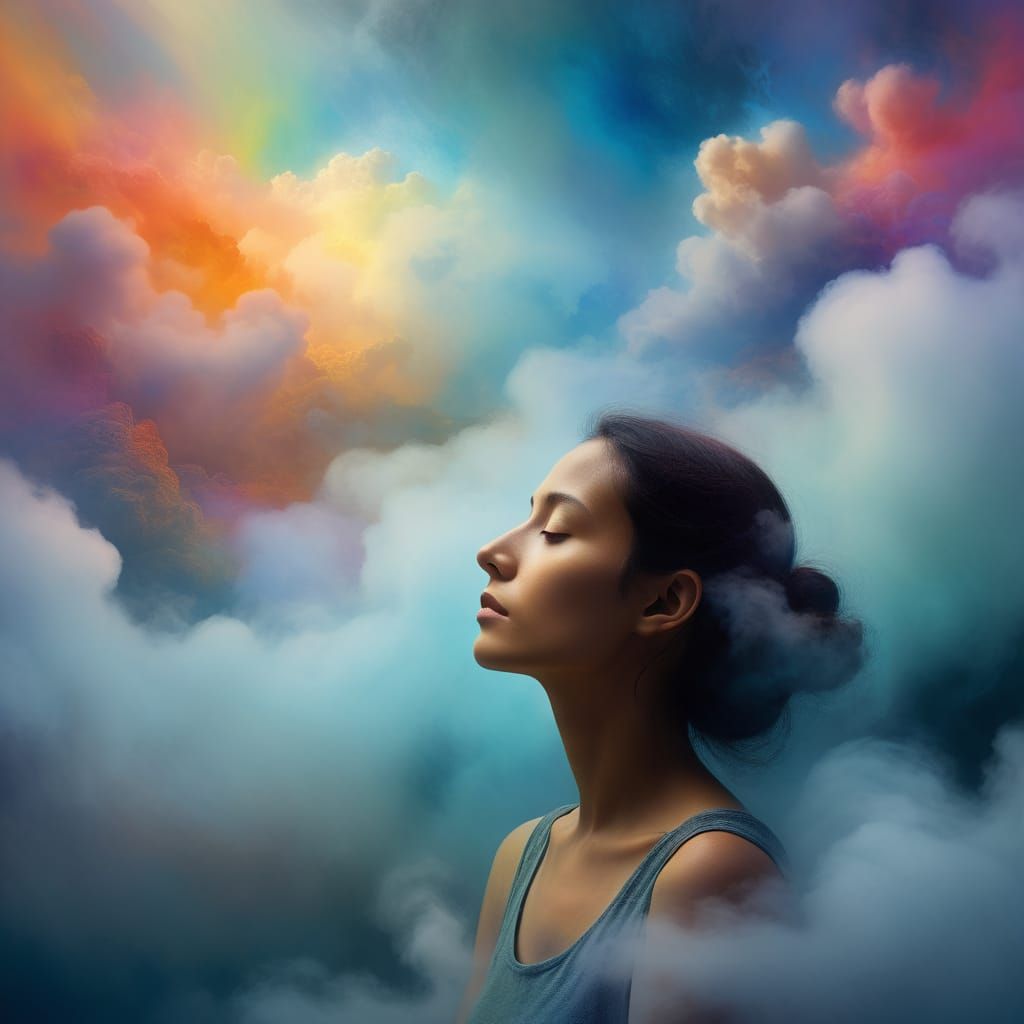 Mist Sky - Surreal Dreamlike Scene with Swirling Iridescent ...