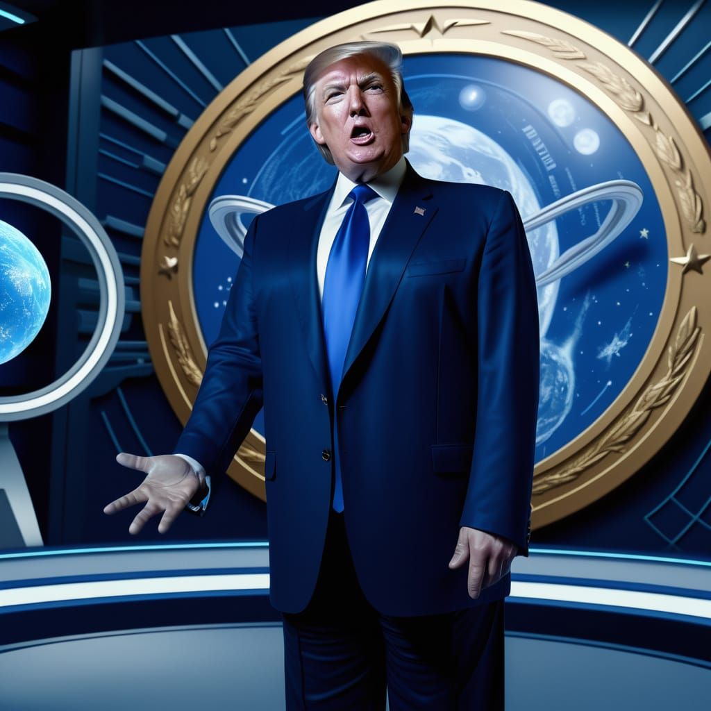 President Trump as Galactic Ambassador in Stunning... - AI Art