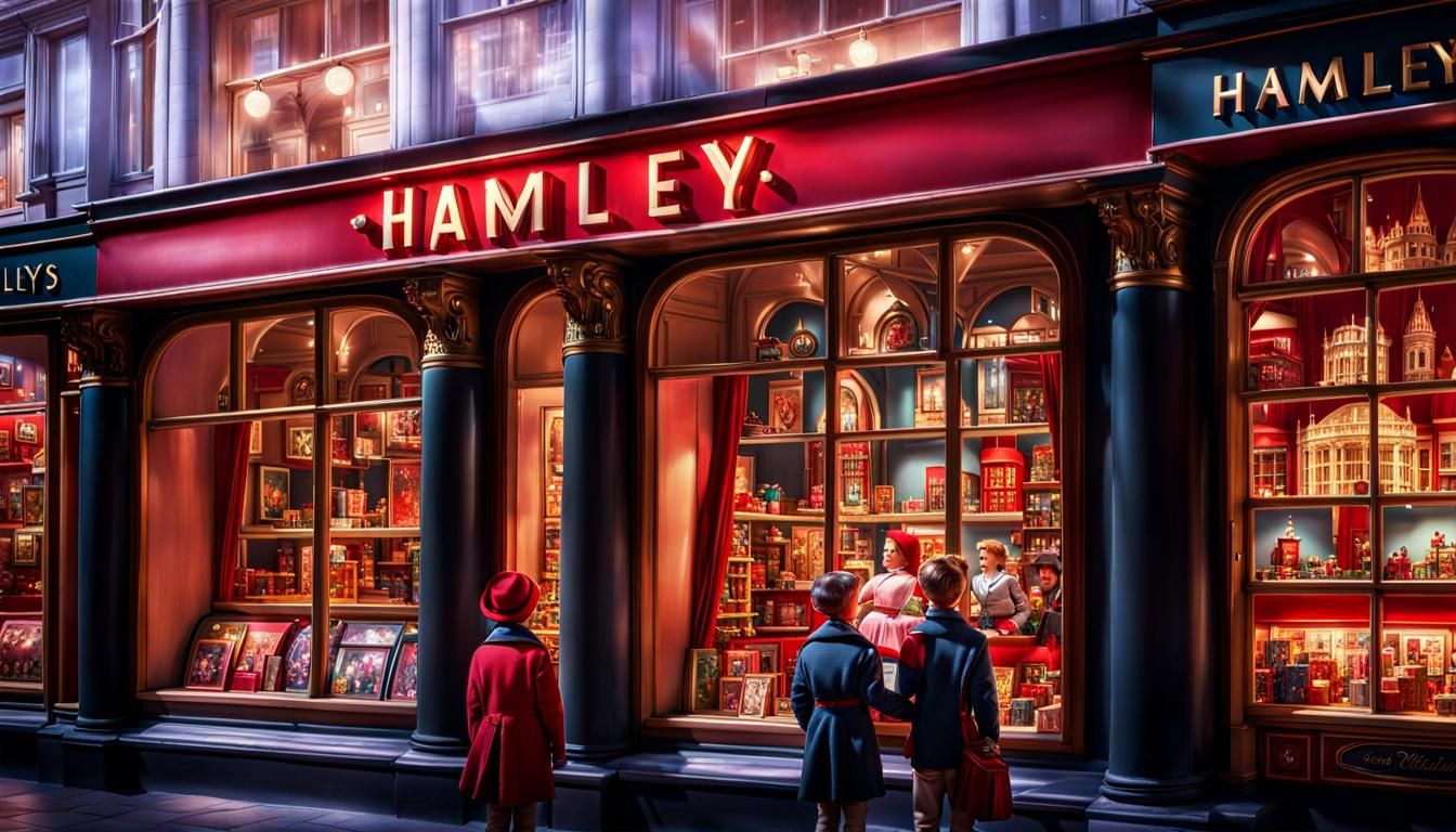 1950s Hamleys, London with dolls as big as the boys and girls and 7 floors of toys what child ...