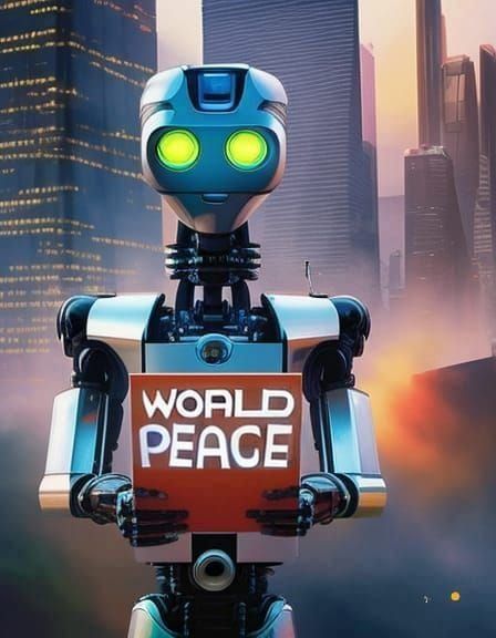 Peaceful Robot - AI Generated Artwork - NightCafe Creator