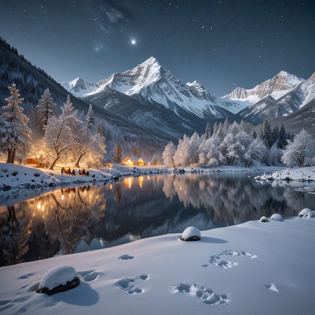 realistic winter landscape - realistic winter landscape