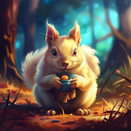 Cute Fluffy Squirrel - AI Generated Artwork - NightCafe Creator