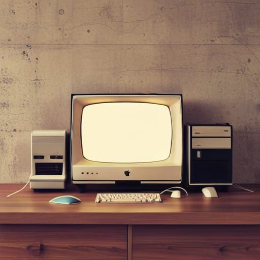 Retro Computer Setup #1 - AI Generated Artwork - NightCafe Creator
