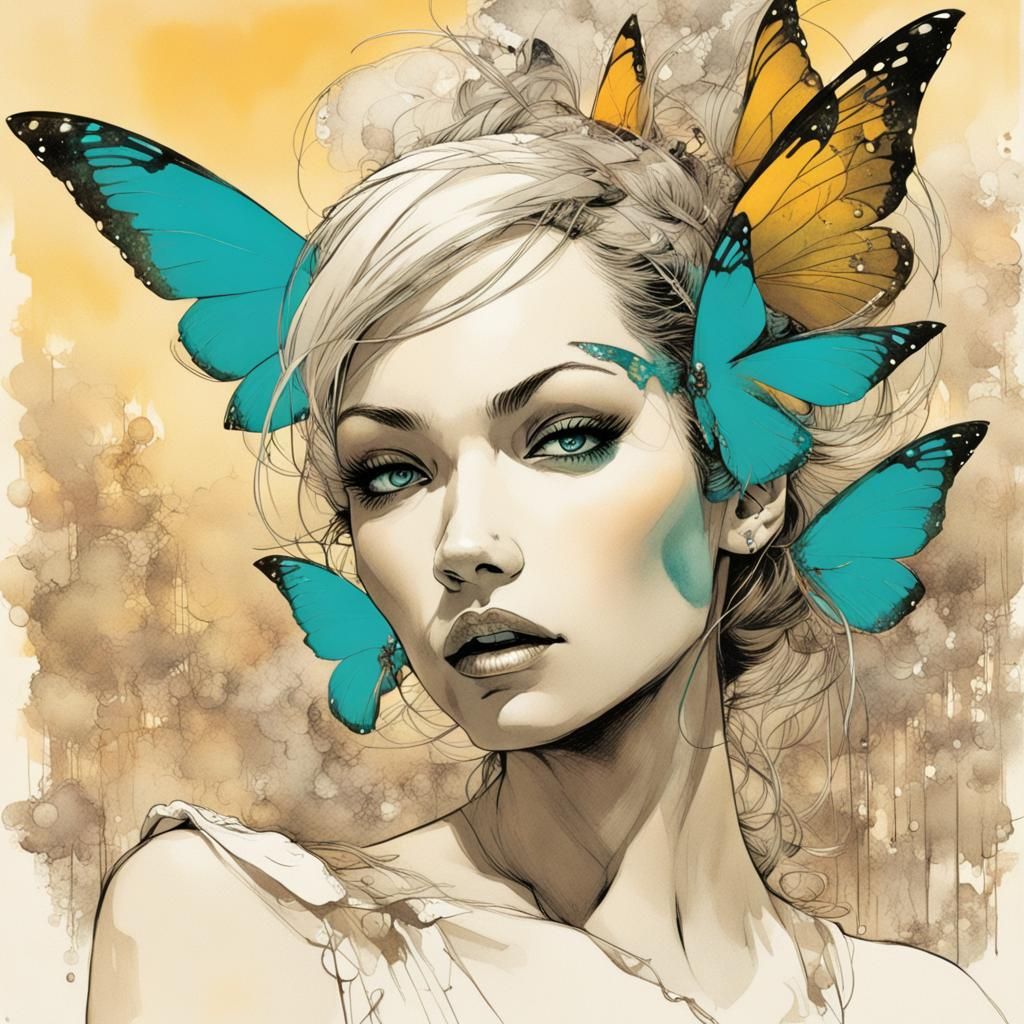 Femme papillon - AI Generated Artwork - NightCafe Creator