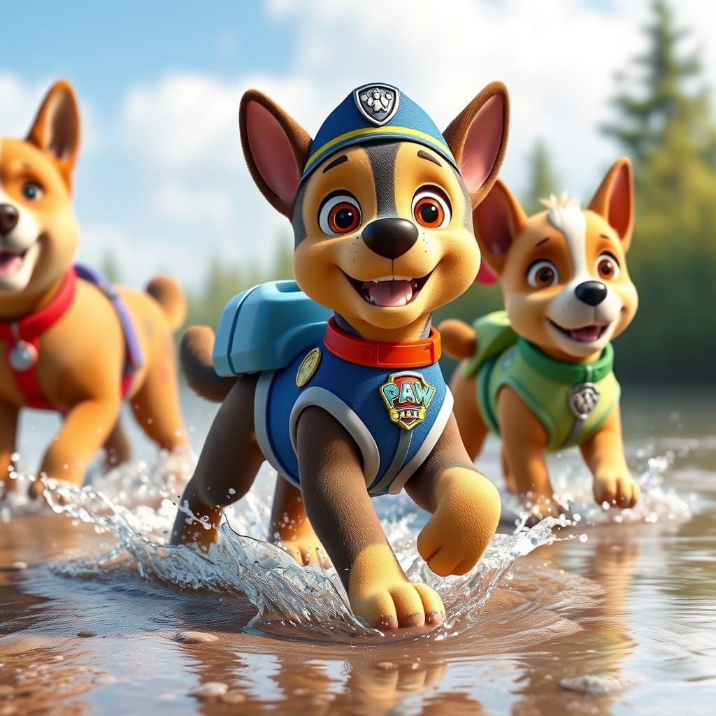Paw Patrol Chase - Paw Patrol Canine Friends Enjoy Underwate...