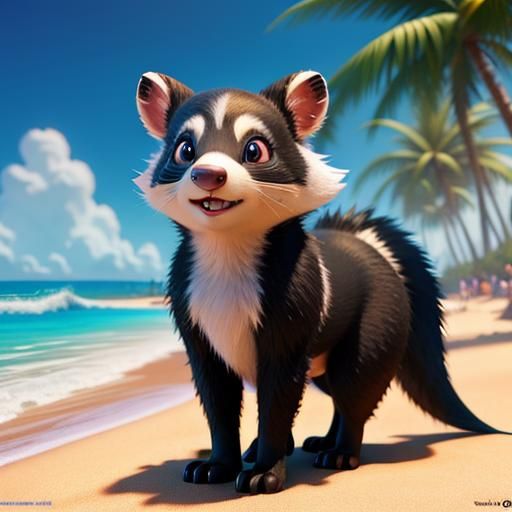 beach skunk - AI Generated Artwork - NightCafe Creator
