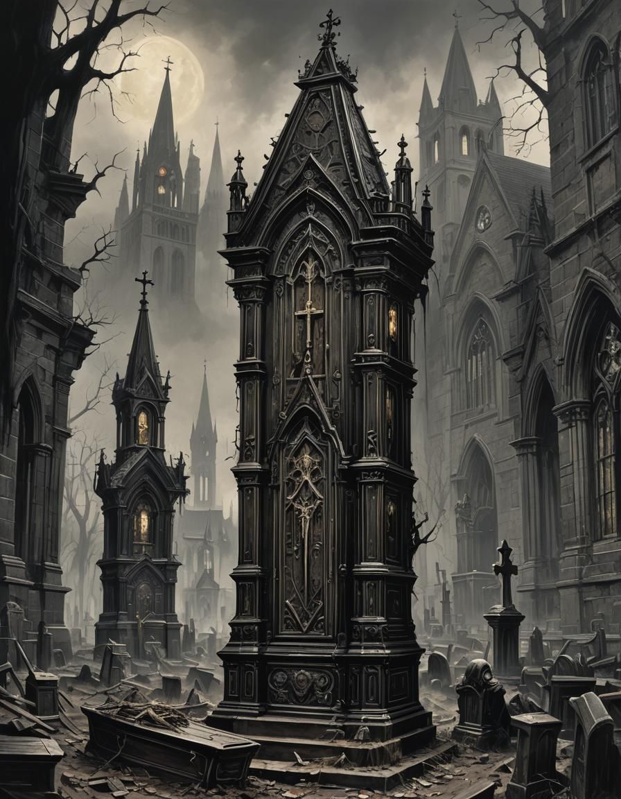 victorian coffin gothic church horror - AI Generated Artwork ...