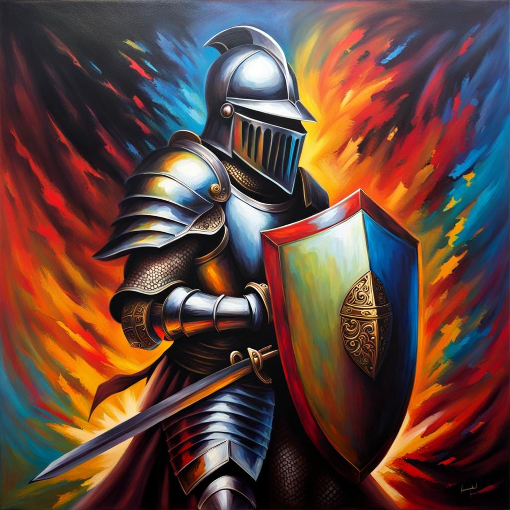 Knight with shield - AI Generated Artwork - NightCafe Creator