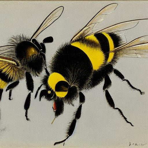 Ethereal Vampire Bees in a Whimsical Artistic Fusi... - AI Art