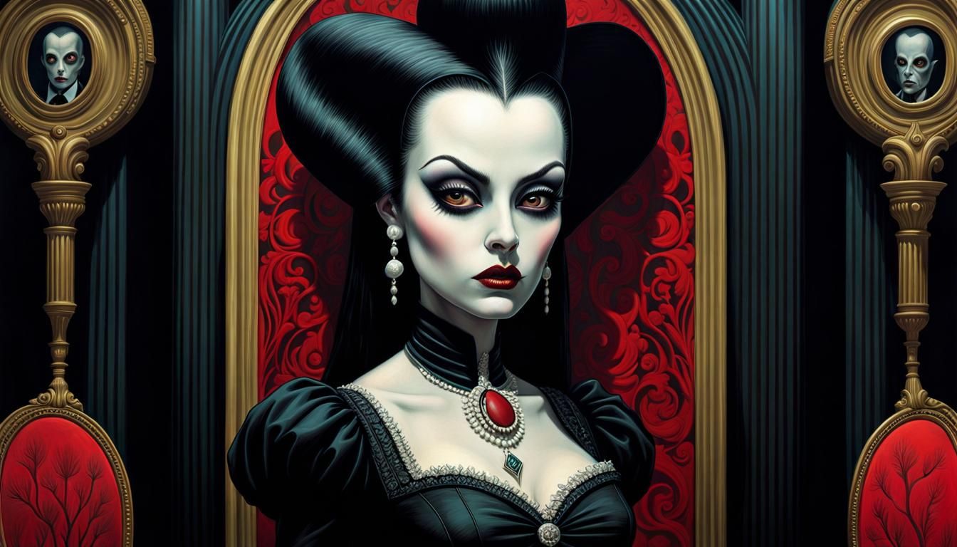 detailed portrait of Vampira - AI Generated Artwork - NightCafe Creator