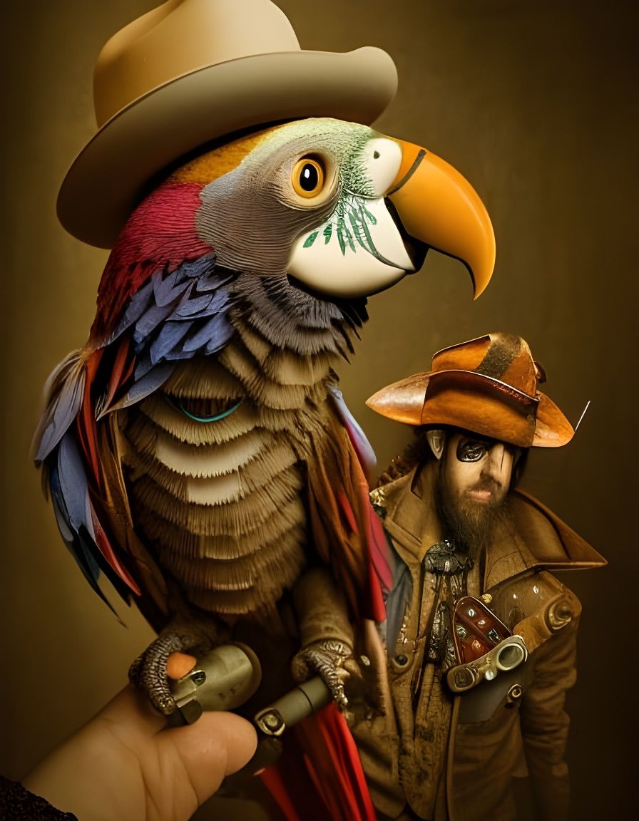 Cowboy parrot - AI Generated Artwork - NightCafe Creator