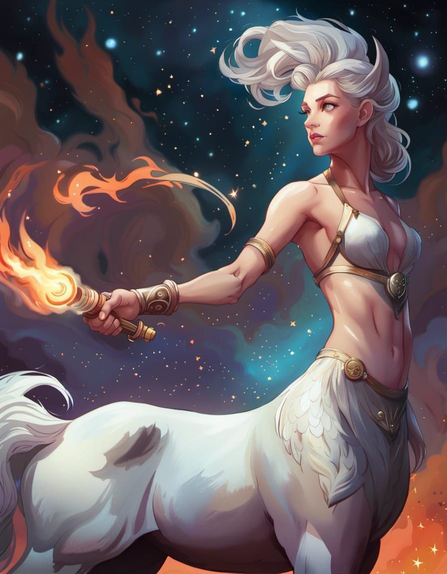 CENTAURESS LIGHTING THE PATH - AI Generated Artwork - NightCafe Creator