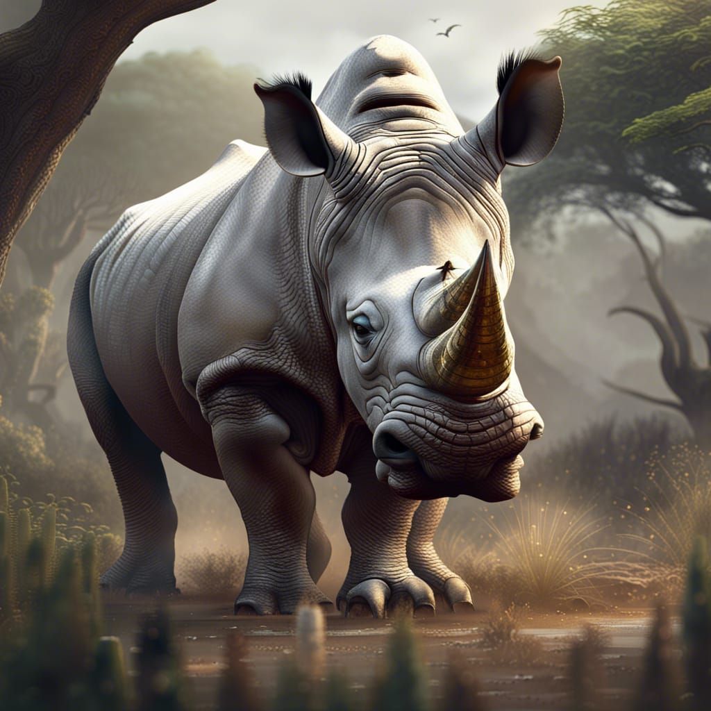White Rhinoceros - AI Generated Artwork - NightCafe Creator