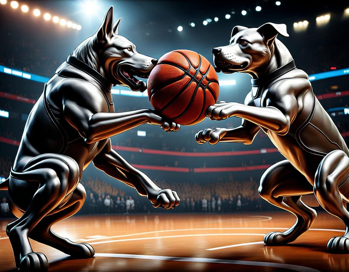 Cyborg Basketball Dog - AI Generated Artwork - NightCafe Creator