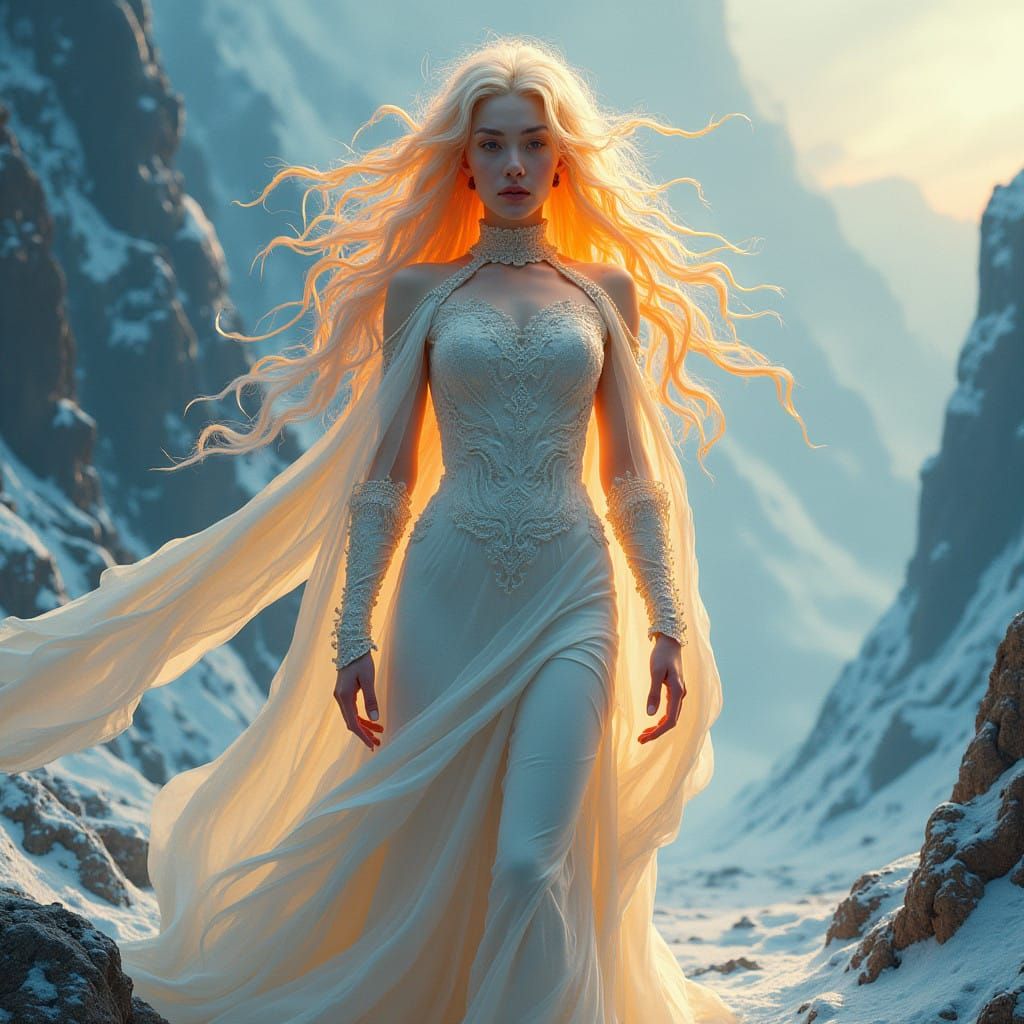 Goddess of ice and fire - Ethereal Goddess of Balance and Fi...