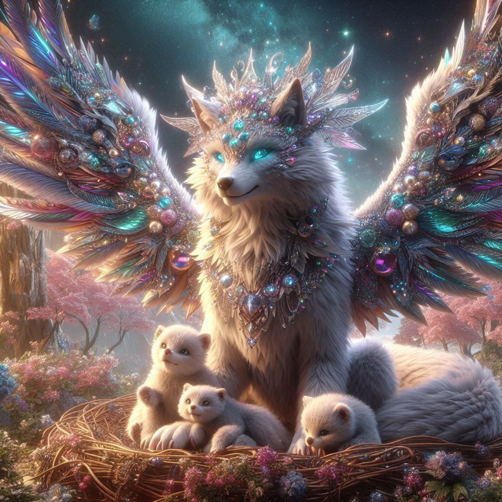 Chimera Wolf Nest - AI Generated Artwork - NightCafe Creator