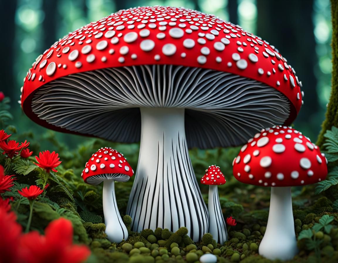 fly agaric mushrooms - AI Generated Artwork - NightCafe Creator