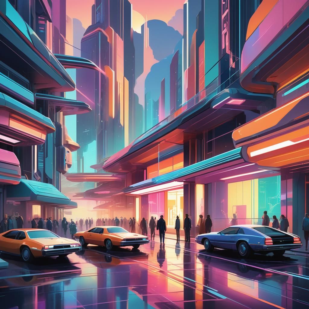 Dynamic Dreamscape in Triadic Color Scheme, Inspir... - AI Art