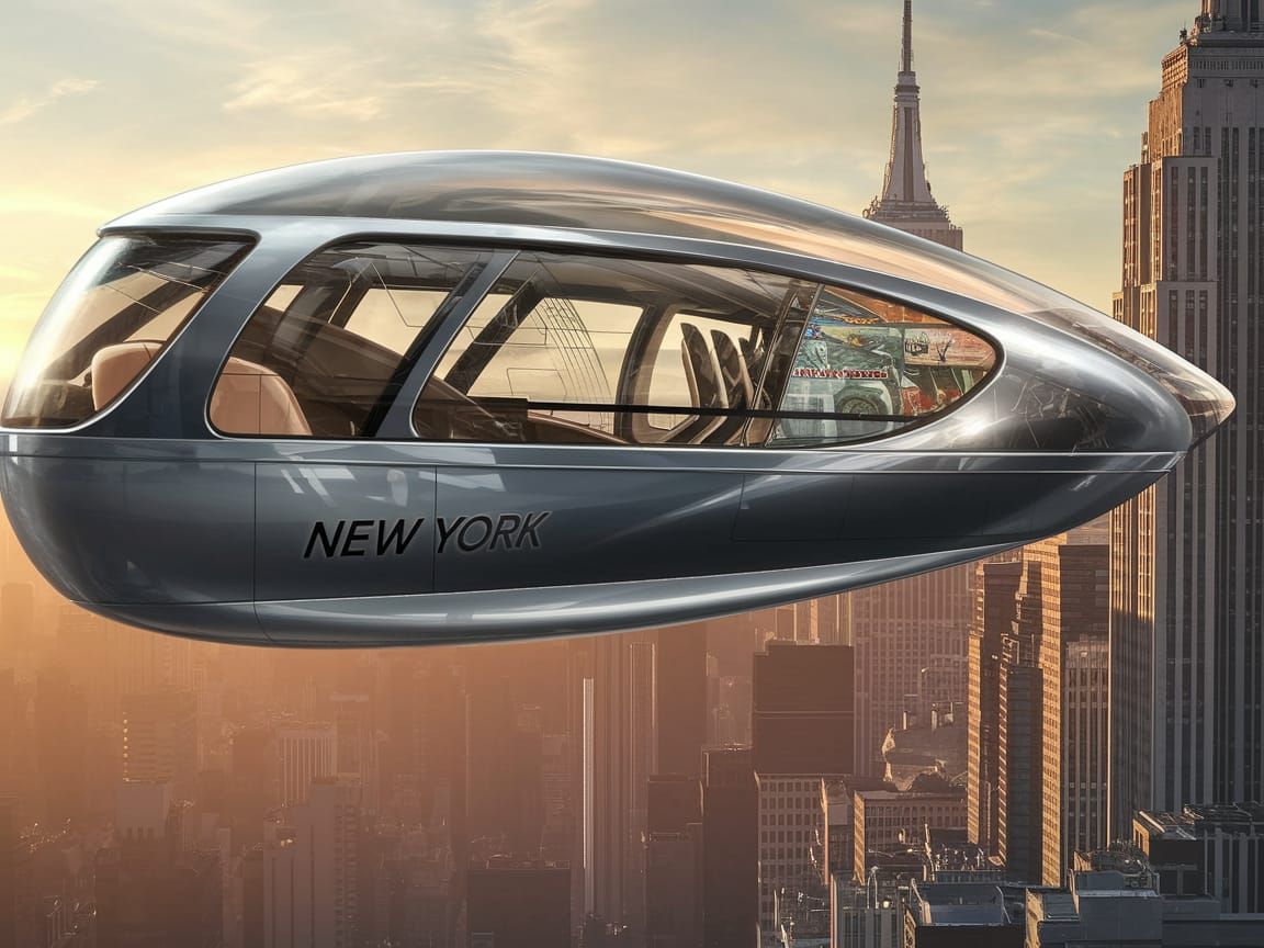 A proposed sleek flying city bus inspired by Elon Musk's innovative ...