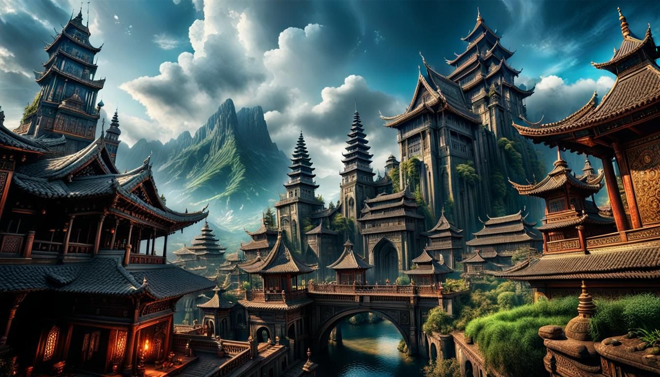 An intercultural utopia set in 3033. masterpiece, epic, stunning ...