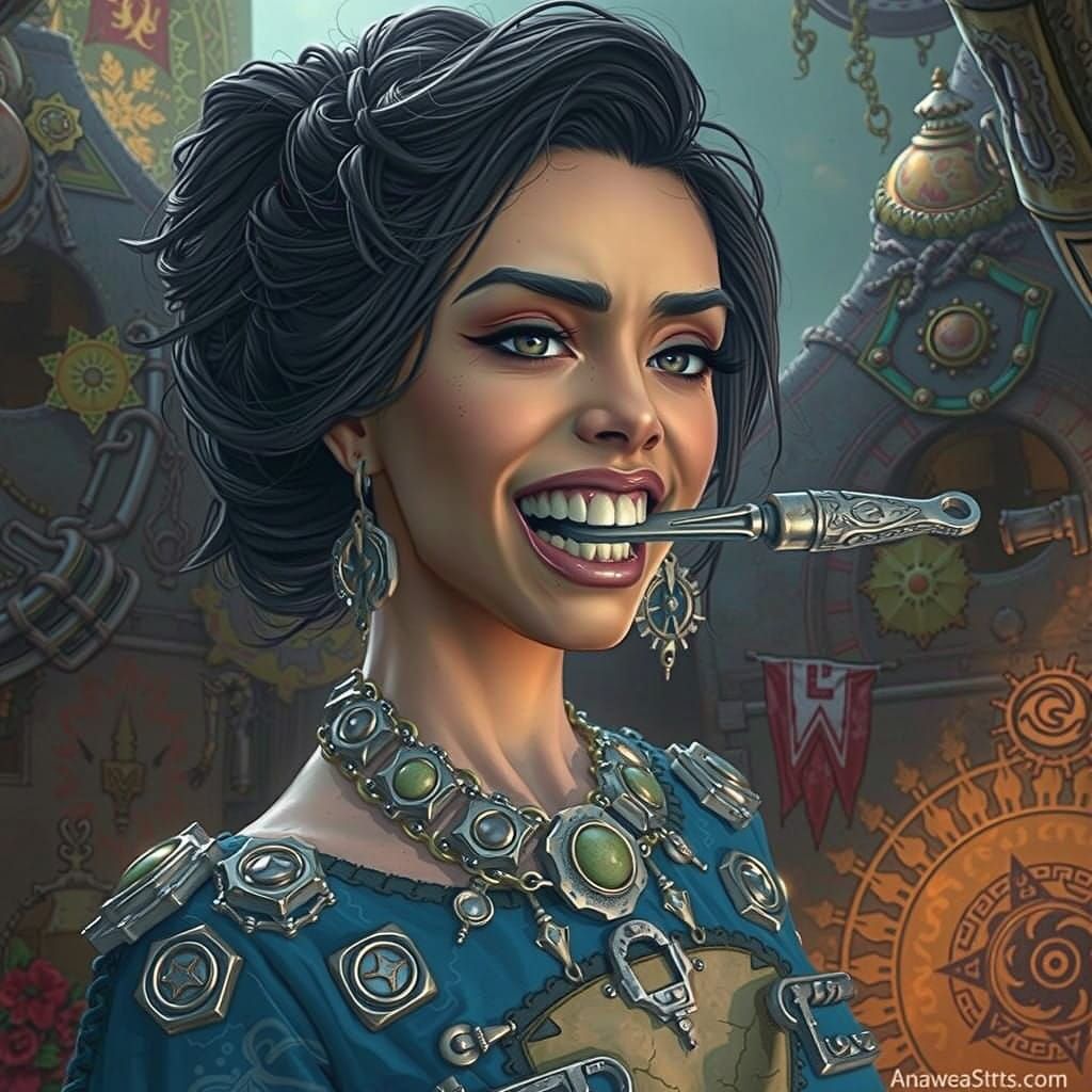 Heroic Figure Clenches Massive Wrench in Fantasy L... - AI Art