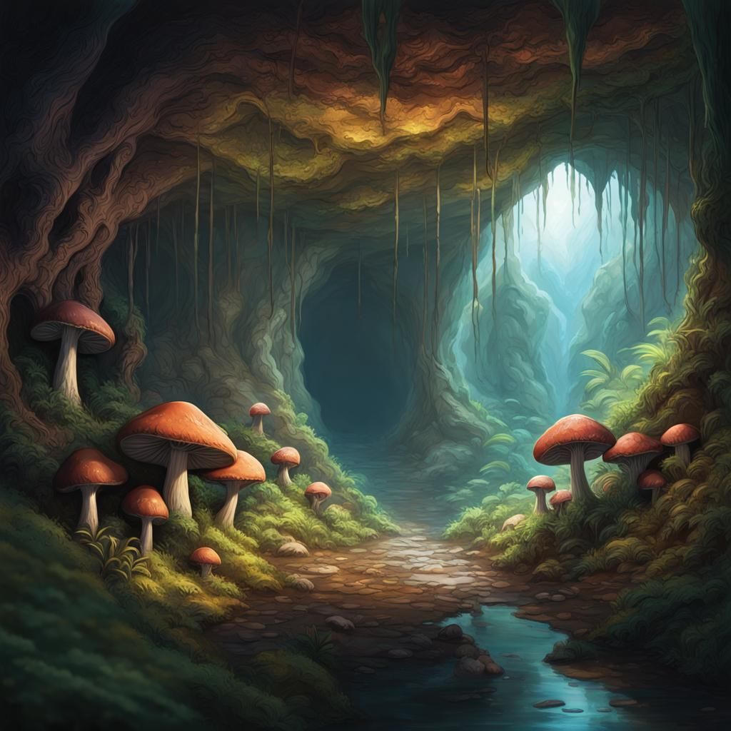 Underground Forest - AI Generated Artwork - NightCafe Creator