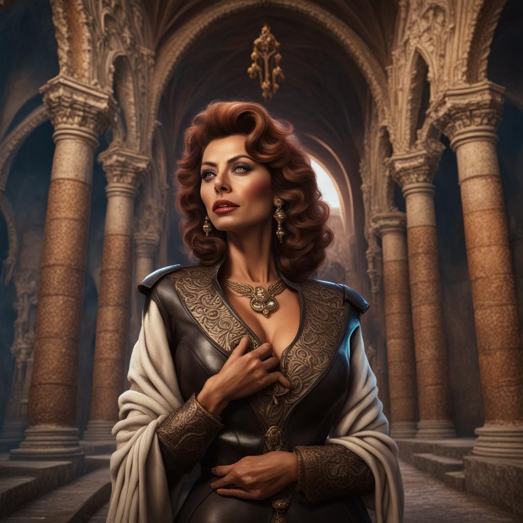 Sophia Loren dressed in leather embraces the Alpha and Omega at the ...