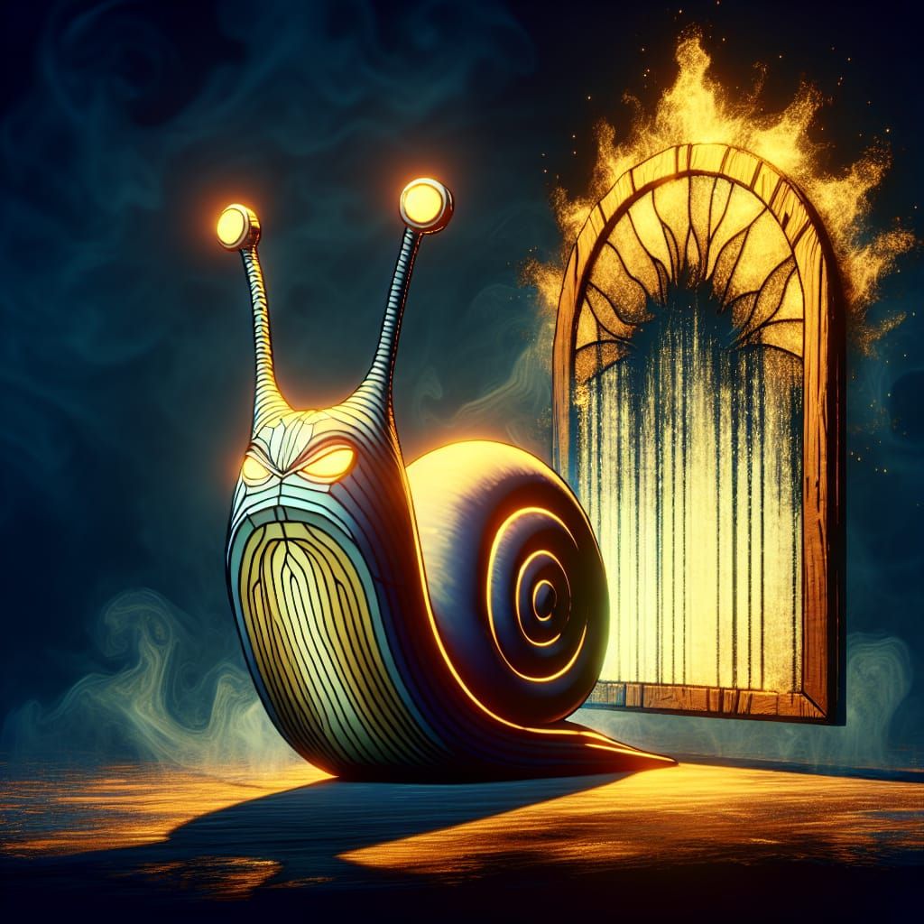 Stained Glass Slugbot UV Light Painting - AI Generated Artwork ...