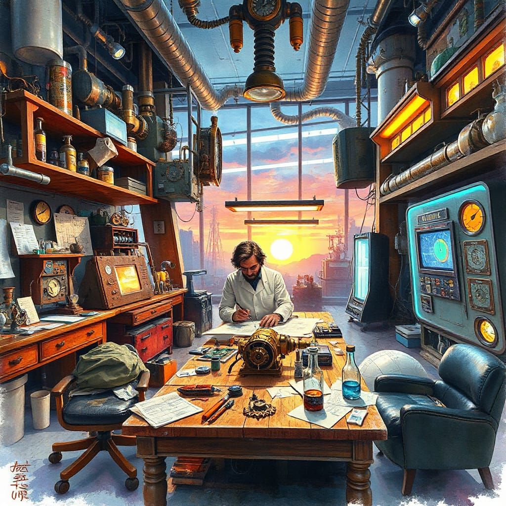 Epic Scenes of Inventive Genius in a Dynamic Digit... - AI Art