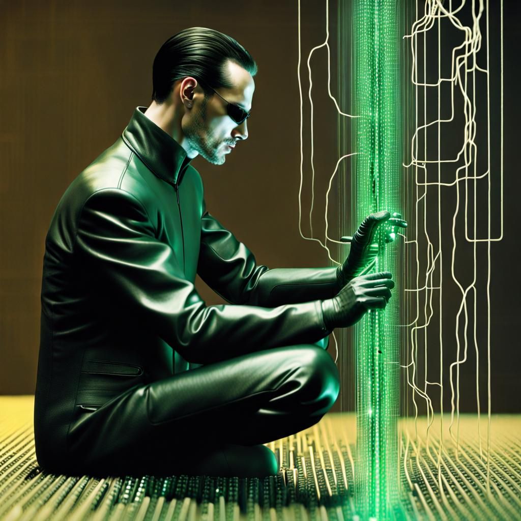 A quantum man unplugging himself from the matrix circa 2023 - AI Generated Artwork - NightCafe ...